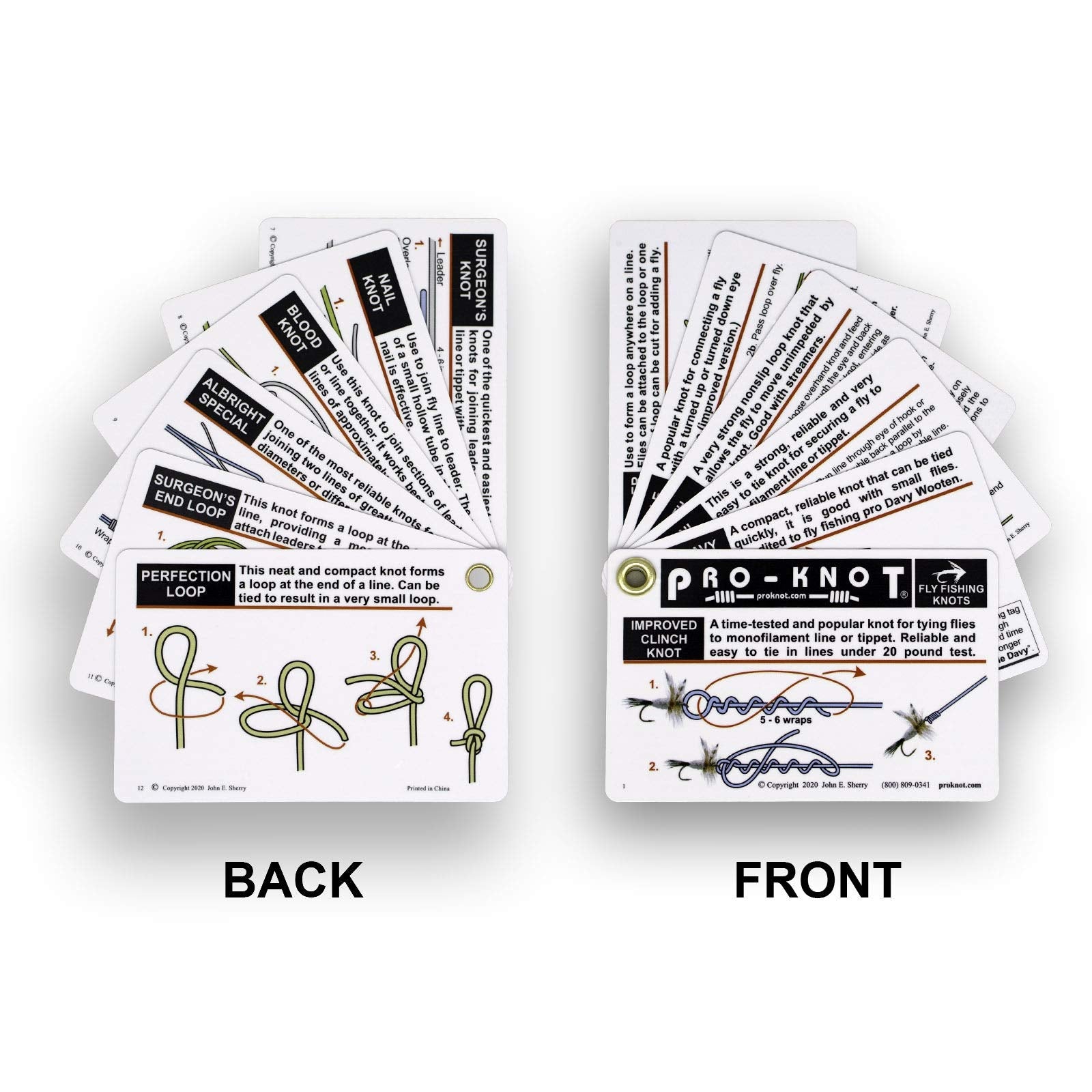 Pro-Knot Fly Fishing Knot Cards - Waterproof Knot Cards With 12 Best F ...